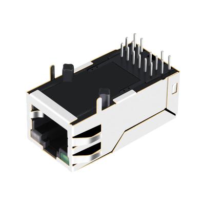 China 1-1840744-8 Gigabit RJ45 Jack Female Connector 12PIN 1000 BASE-T Green/Green&Orange LED for sale