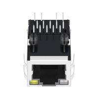 China 0875-1X1T-G4 1000 BASE-T Gigabit 10PIN RJ45 Female Connector Through Hole With Led for sale