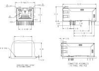 China 1-1840728-3 Gigabit RJ45 Magjack 1X1 Through Hole Tab Up With GO/Y LED for sale