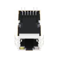 China 0875-1X1T-P2 6 Pin Rj45 Magjack Single Port 10/100BASE-T Tab Up OG/Y Led for sale