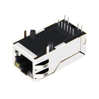 China 0875-1X1T-P2 6 Pin Rj45 Magjack Single Port 10/100BASE-T Tab Up OG/Y Led for sale