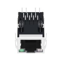 China 08B0-1K1T-06-F 10/100BASE-T Magnetic Rj45 Jack 1X1 Port Tab Up YG/G Led for sale