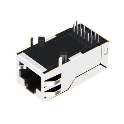China 0816-1X1T-M1-F 1000 BASE-T POE RJ45 Magjack Without led Tab Up Through Hole for sale