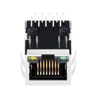 China JKM-0200NL 100 Base-T POE 36W Rj45 Female Connector Tab DOWN 1x1 Port With G/Y Led for sale
