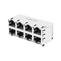 China J0B-0364NL 1000BASE-T 2X4 Port RJ45 Magjack Female Connectors POE 15W With led for sale