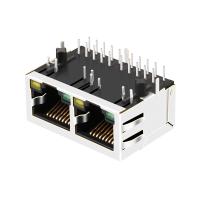 China E5J88-41AHS4-LT CAT5e 1X2 Port RJ45 Magjack Connectors Tab Down With GREEN/YELLOW led for sale