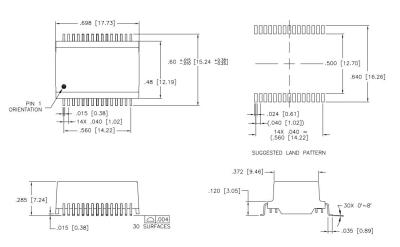 China HX7137NLT Single Port 10G BASE-T SMT Lan Telecom Transformer 30PIN NON POE for sale