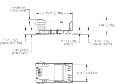 China JT3-1105HL 10GBASE-T 1X1 Port Tab Down RJ45 Magjack 12PIN GG/Y Led for sale