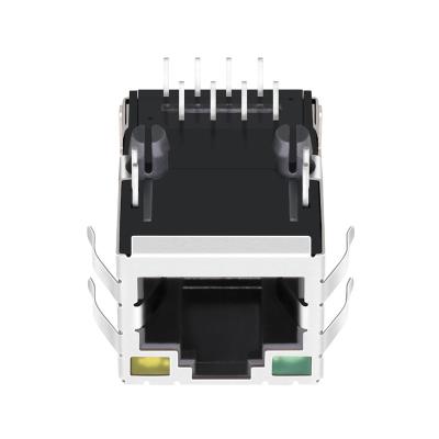China JXD1-9008NLT Tab Up Single Port 100 BASE-T Magnetic RJ45 Connector 8P8C With G/Y Led for sale