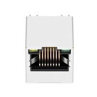 China JXD2-0Z25NL 1X1 PORT 1000BASE-T Vertical RJ45 Connector TOP ENTRY With led for sale