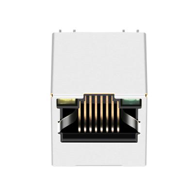 China JXD2-0Z25NL 1X1 PORT 1000BASE-T Vertical RJ45 Connector TOP ENTRY With led for sale