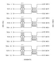 China HX5224CNLT 1000BASE-T Single Port 24PIN SMD ETHERNET TRANSFORMER Modules POE for sale