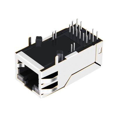 China 56F-1801DDD2NL 2.5G BASE-T POE+ 1X1 Port RJ45 MagJack 16pin Tab UP With Leds for sale