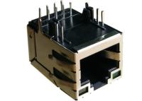 China HFJT1-S101-L17RL RJ45 Single Port FastJack 1x1 10BASE-T Filter Tab Up RJ45 for sale