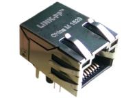China HFJT1-1041-L21RL 10BASE-T Magnetics Tab Up RJ45 Modular Connector female for sale