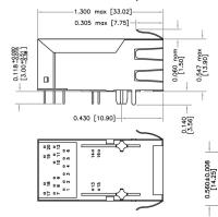 China HFJT1-5GHPRL 5G BASE-T 1x1 Port PoE RJ45 Fastjack Connector 600mA Without LED for sale