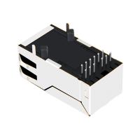 China HFJT1-5GH4PRL 1A 5G BASE-T One Port RJ45 Magnetic Connector 4PPoE Tab UP NO Led for sale