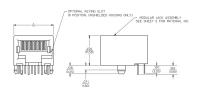 China 432026101 6p6c 1X1 Port PCB Modular Jack Right Angle Tab Down NO LED for sale