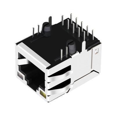 China RT7-174AAK1A 100/1000 Base-T Single Port RJ45 Female Connector Tab Up Yellow/Green&Orange Led for sale
