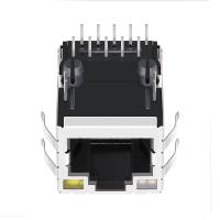 China ARJM11C7-502-KB-EW2 100/1000 Base-T 1x1 Port RJ45 MagJack Tab UP Green&Orange/Yellow Led for sale