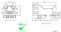 China JGCG1T1004PW-GG RJ45 Connector 10G Base-T Integrated Magnetics For PoE++ Application for sale