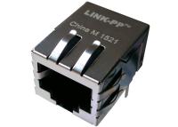 China HFJ11-1G01ERL FastJack 1x1 Tab-Down Gigabit Short Body RJ45 Female PCB Connector for sale