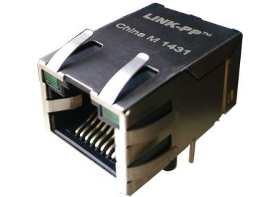 China HFJT1-1G11-L12RL Connector Rj45 Fêmea Cat 5 Modular Jack 180º Embedded Board for sale