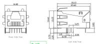China LPJ2011CNL 10/100 Base-T RJ45 MagJack 1x1 Port Tab Up Without LED for sale