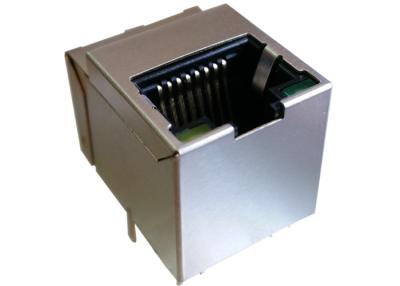China HFJV1-2450-L55RL Vertical RJ45 Jack 10 / 100BASE-TX  Magnetic Ethernet Connector for sale