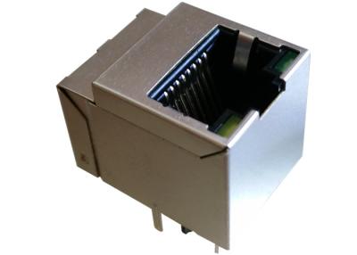 China HFJV1-2450-L77RL Vertical RJ45 Jack 10 / 100BASE-TX  Magnetic Ethernet Connector for sale