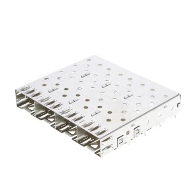 China 1658744-3 SFP CAGE 1X4 Port 4 Gb/s EMI Springs NO Integrated Lightpipes for sale