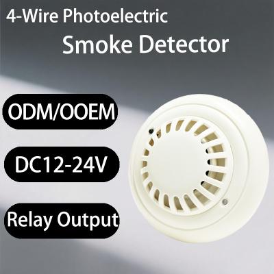 China DC12-24V 4-Wire Smoke Detector with Relay Output for Industrial Fire Alarm Systems for sale
