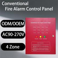 China Conventional 4-Zone Fire Alarm Panel 120VAC Metal Enclosure with Clear Zone Indication for sale