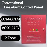 China Conventional 2 Zone Fire Alarm Control Panel 120VAC 24VDC EN54 Certified for sale
