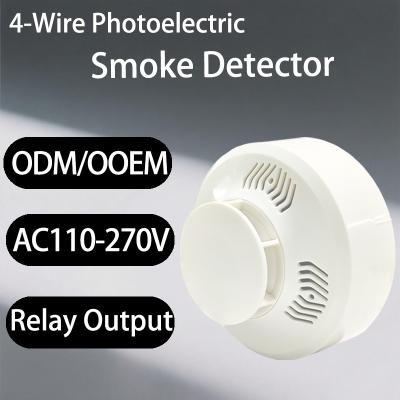 China Industrial Smoke Detector 220V 4-Wire Relay Output for Factory Fire Alarm System for sale