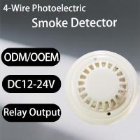 China DC12-24V 4-Wire Smoke Detector with Relay Output High Sensitivity for Industrial Fire Warning Systems for sale