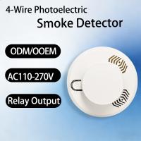 China AC90-270V 4-Wire Industrial Smoke Detector with Relay Output for Fire Safety for sale