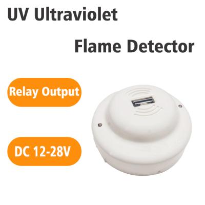 China UV Flame Detector Fire Alarm DC 24V Relay Output Industrial Fire Detection Sensor for sale