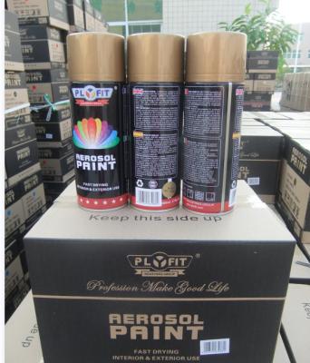 China PLYFIT Golden Metallic Paint Gold Effect Acrylic Aerosol Paint 400ML for sale
