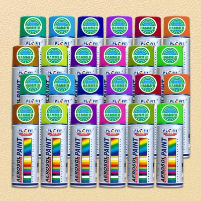 China Metal / Wood High Gloss Lacquer Spray Paint 300ML Exterior Vivid Hammer Finish Effect for sale