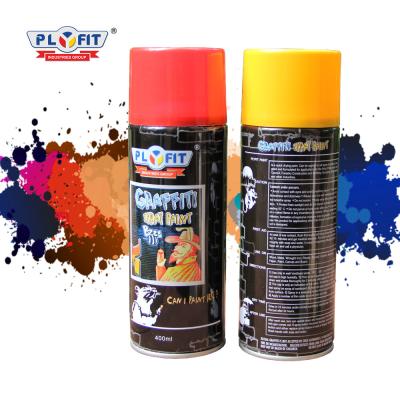 China 400ml Aerosol Graffiti Spray Paint Red Yellow Color Liquid Coating Hard Film for sale