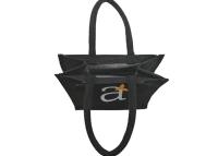 China Black Recycle Cotton Tote Bags 26x26cm Biodegradable Tote Bags for sale