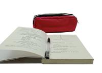 China 300D Polyester Red Pencil Bag With Zipper Eco Friendly Pencil Pouch for sale