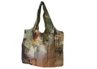 China Full Color Chartiblle Folding Tote Bag 190T Polyester Bag With Top Zipper Closure for sale