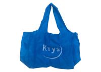 China Blue Large Capacity Foldable Cloth Shopping Bags With Botton Closure for sale