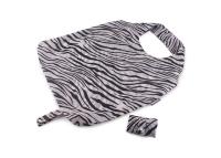 China Black And White Zebra Stripes Folding Tote Bag , Large Capacity Eco Shopping Bag for sale