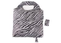 China Black And White Zebra Stripes Folding Tote Bag , Large Capacity Eco Shopping Bag for sale