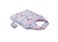 China Reusable Button Hanger Design Folding Tote Bag Giveaway Foldable Polyester Bag for sale