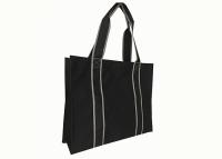 China Black 600D PVC Backing Eco Tote Bag PP Webbing Handles To The Bottom for sale