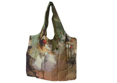 China Full Color Chartiblle Folding Tote Bag 190T Polyester Bag With Top Zipper Closure for sale